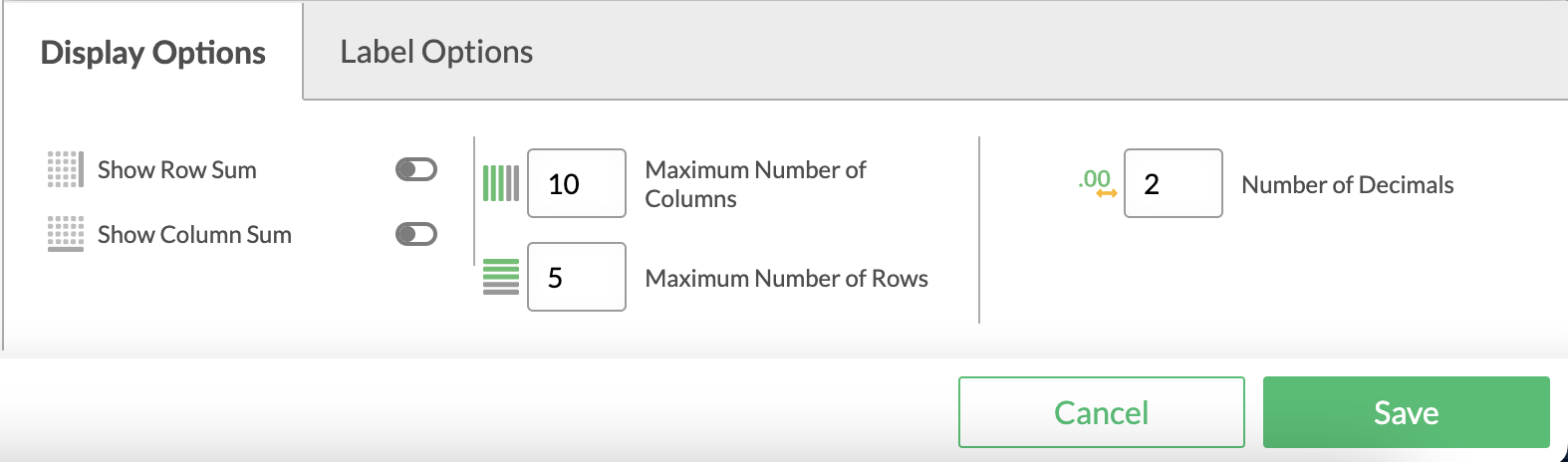 Matrix Chart - Widget Types - Widgets - Getting started - Exply Docs